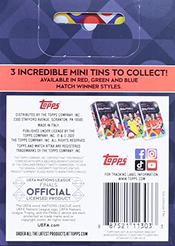 2022 Topps Match Attax Soccer Road to Nations League Finals RED Match Winner Collectible Mini Tin with an EXCLUSIVE Cristiano Ronaldo Limited Edition Gold Card