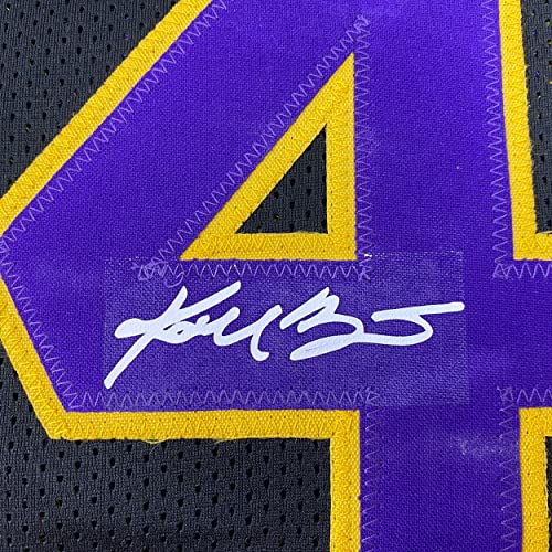 Facsimile Autographed Kobe Bryant #24 Los Angeles LA Black Reprint Laser Auto Basketball Jersey Size Men's XL