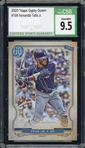 fernando tatis jr 2020 topps gypsy queen baseball card #104 graded csg 9.5