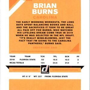 2019 Donruss Football #256 Brian Burns Carolina Panthers Rookie Card RC