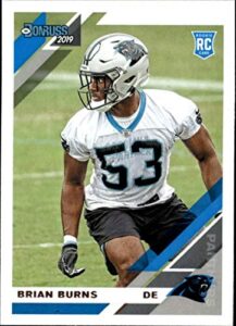 2019 donruss football #256 brian burns carolina panthers rookie card rc