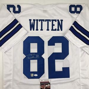 autographed/signed jason witten dallas white football jersey jsa coa