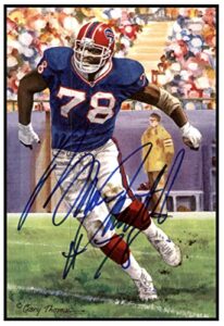 bruce smith signed goal line art card glac autographed bills psa/dna