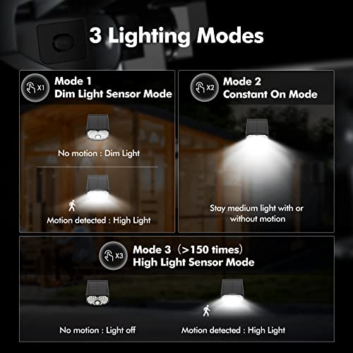 AloftSun Solar Motion Sensor Outdoor Lights, 30 LEDs /IP68 Waterproof Solar Motion Lights Outdoor, 3 Modes Solar Spot Lights Outdoor, Wireless Motion Sensor Solar Landscape Spot Lights Outside/2 Pack