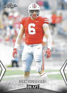 2018 leaf draft #55 sam hubbard ohio state buckeyes football card