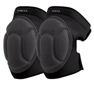 jybtaa plus size knee pads for cleaning floors,gardening , women pad with soft inner liner, adjustable kneeling suitable garden,flooring yard,construction,black xl