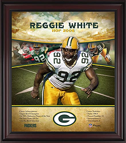 Reggie White Green Bay Packers Framed 15" x 17" Hall of Fame Career Profile - NFL Player Plaques and Collages