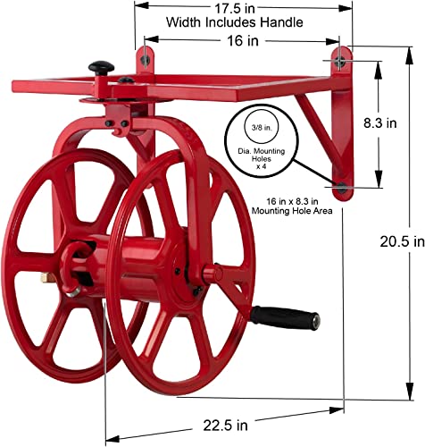 Liberty GARDEN 713 Revolution Multi-Directional Garden Hose Reel, Red