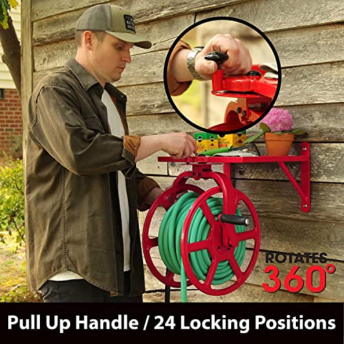 Liberty GARDEN 713 Revolution Multi-Directional Garden Hose Reel, Red