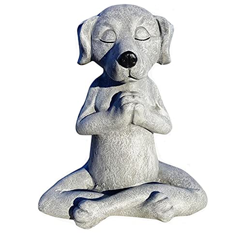 EatingBiting 4.7" Meditation Dog Statue Yoga Dog Garden Decor Buddha Art Sculptures Home Ornament Garden Decoration, Home Decoration (Meditation Dog Statue, Dog Buddha