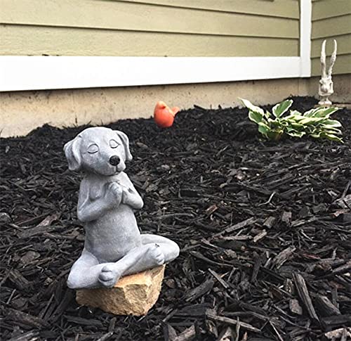 EatingBiting 4.7" Meditation Dog Statue Yoga Dog Garden Decor Buddha Art Sculptures Home Ornament Garden Decoration, Home Decoration (Meditation Dog Statue, Dog Buddha