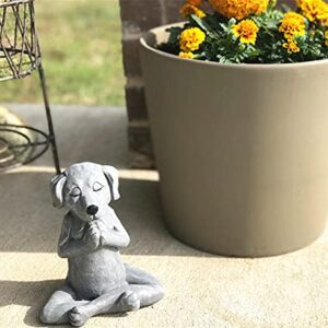 EatingBiting 4.7" Meditation Dog Statue Yoga Dog Garden Decor Buddha Art Sculptures Home Ornament Garden Decoration, Home Decoration (Meditation Dog Statue, Dog Buddha