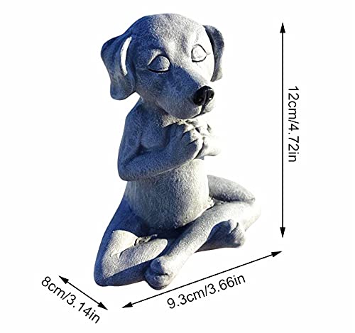 EatingBiting 4.7" Meditation Dog Statue Yoga Dog Garden Decor Buddha Art Sculptures Home Ornament Garden Decoration, Home Decoration (Meditation Dog Statue, Dog Buddha