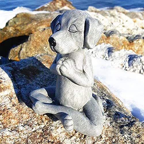 EatingBiting 4.7" Meditation Dog Statue Yoga Dog Garden Decor Buddha Art Sculptures Home Ornament Garden Decoration, Home Decoration (Meditation Dog Statue, Dog Buddha