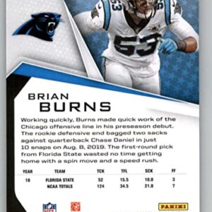 2019 Panini Rookies and Stars #188 Brian Burns Carolina Panthers RC Rookie Card Official NFL Football Card in Raw (NM or Better) Condition