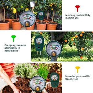 Soil Moisture Meter, 3 in 1 Soil Moisture/Soil Ph Meter/Fertility Soil Test Kit with 15 Labels Moisture Meter for House Plants Garden Lawn Farm