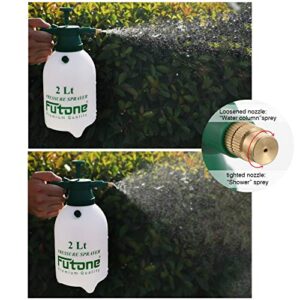 Futone 0.5 Gallon Hand Held Garden Sprayer Water Pump Pressure Sprayers for Lawn and Garden - (2.0L White)