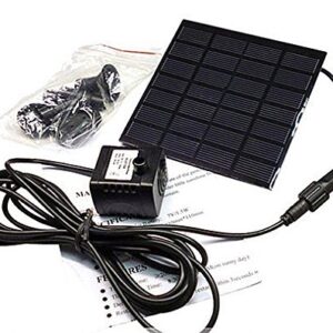 Sunnytech Solar Power Water Pump - Garden Fountain Pool Watering Pond Pump Pool Aquarium Fish Tank with Separate Solar Panel and 3M Long Cable & 4 Sprayer Adapters(Black)