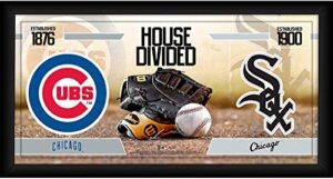 chicago cubs vs. chicago white sox framed 10″ x 20″ house divided baseball collage – mlb team plaques and collages