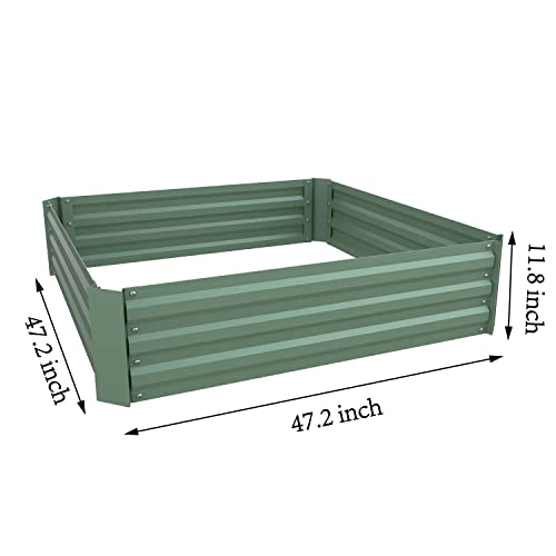 Aoodor Raised Garden Bed 4' x 4' x 1' Patio Ourdoor Yard