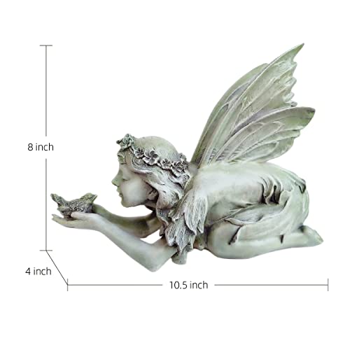 Fianmy Fairy Outdoor Garden Decor Statues, Outdoor Fairy Statue Art Garden Cemetery Decorations Statue for Patio, Lawn, Yard Decoration, Housewarming Garden Unique Gift