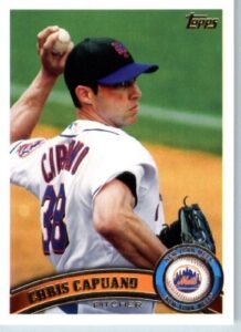 2011 topps baseball card #404 chris capuano – new york mets – mlb trading card (series 2)