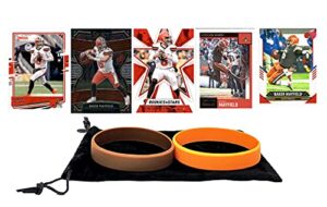 baker mayfield football cards (5) assorted bundle – cleveland browns trading card gift set