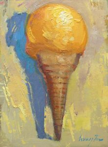 mango by francis livingston, original oil on panel, 10″ x 7.5″