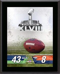 seattle seahawks vs. denver broncos super bowl xlviii 10.5″ x 13″ sublimated plaque – nfl team plaques and collages