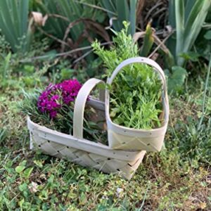 BERT'S GARDEN Farm Stand Nesting Baskets with Handles, Produce Baskets, Natural Wooden Baskets, Use as a Planter, Make Gift Baskets 2 Pack