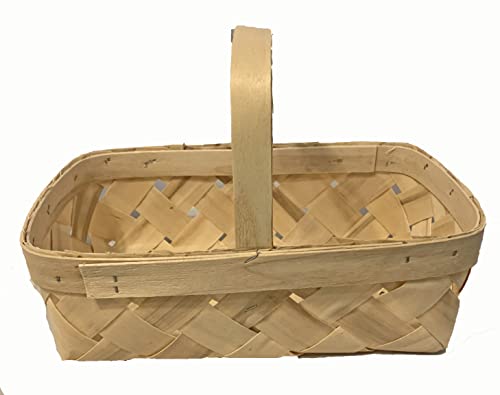 BERT'S GARDEN Farm Stand Nesting Baskets with Handles, Produce Baskets, Natural Wooden Baskets, Use as a Planter, Make Gift Baskets 2 Pack