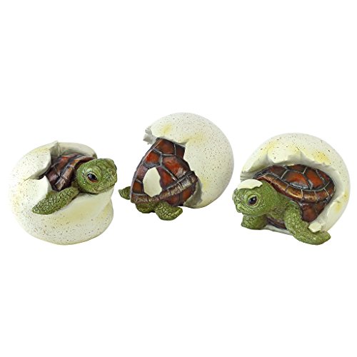 Design Toscano QM2562500 Out of the Shell Baby Turtle Triplet Statues,Full Color