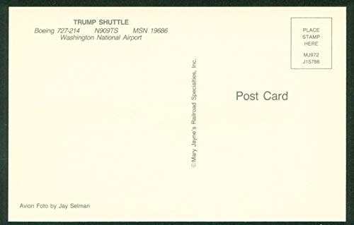 President Trump Shuttle Airline Airplane Boeing 727 Washington DC National Airport Postcard