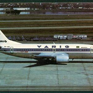 Varig South America Boeing 737 Jet Commercial Airplane Rio De Janeiro International Airport Postcard