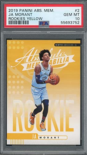 Ja Morant 2019 Panini Absolute Memorabilia Yellow Rookie Card #2 PSA 10