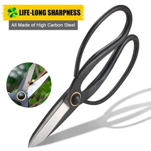 Pruning Shears - Sharp Garden Shears - Japanese Bonsai Scissors for Deadheading, Shaping, Arranging Flowers, Trimming Plants, 7.3" (180 mm)