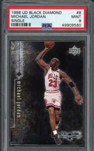 michael jordan 1998 upper deck black diamond basketball card #8 graded psa 9 mint