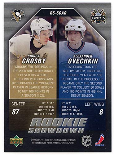 Sidney Crosby Alexander Ovechkin 2006 Upper Deck Rookie Showdown Card RS-SCAO