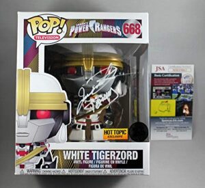 jason david frank signed mighty morphin power rangers white tigerzord 6″ funko pop vinyl figure w/jsa coa