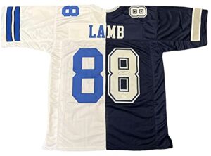 ceedee lamb dallas cowboys signed autograph custom jersey rare half/half jsa witnessed certified