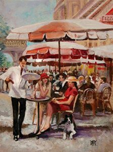 (sold) cafe on the champs elysees – paris cafe by internationally renown painter yary dluhos