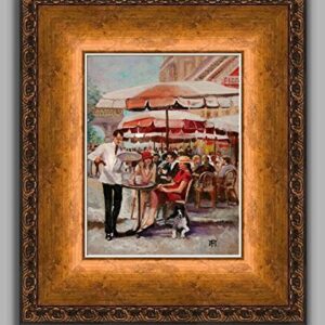 (SOLD) Cafe on the Champs Elysees - Paris cafe by internationally renown painter Yary Dluhos