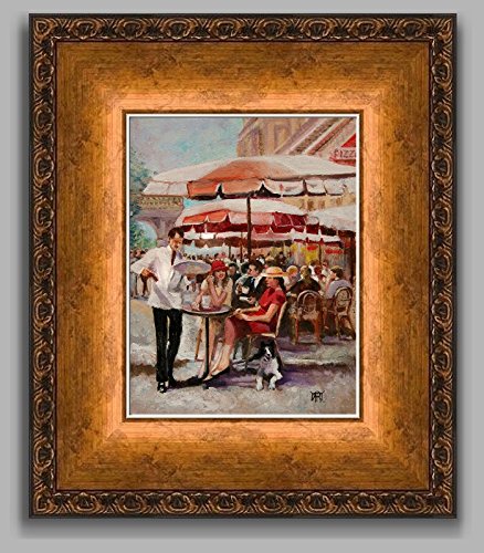 (SOLD) Cafe on the Champs Elysees - Paris cafe by internationally renown painter Yary Dluhos