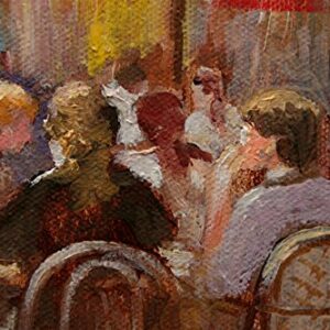 (SOLD) Cafe on the Champs Elysees - Paris cafe by internationally renown painter Yary Dluhos