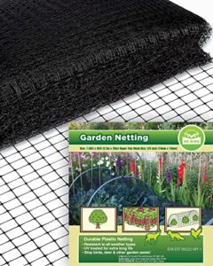 de-bird garden fencing 7.5 x 65 ft heavy duty bird netting for garden protection plastic fence – deer fence garden netting pest barrier, rabbit fence, flower bed fencing, garden fence animal barrier