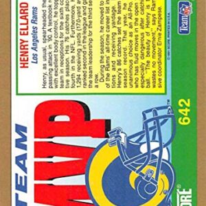 1991 Score Football #642 Henry Ellard Los Angeles Rams Official NFL Trading Card