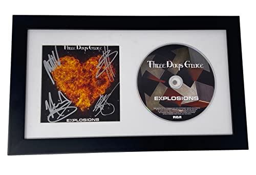 Three Days Grace Band Signed Autographed Explosions Framed CD Cover Display COA