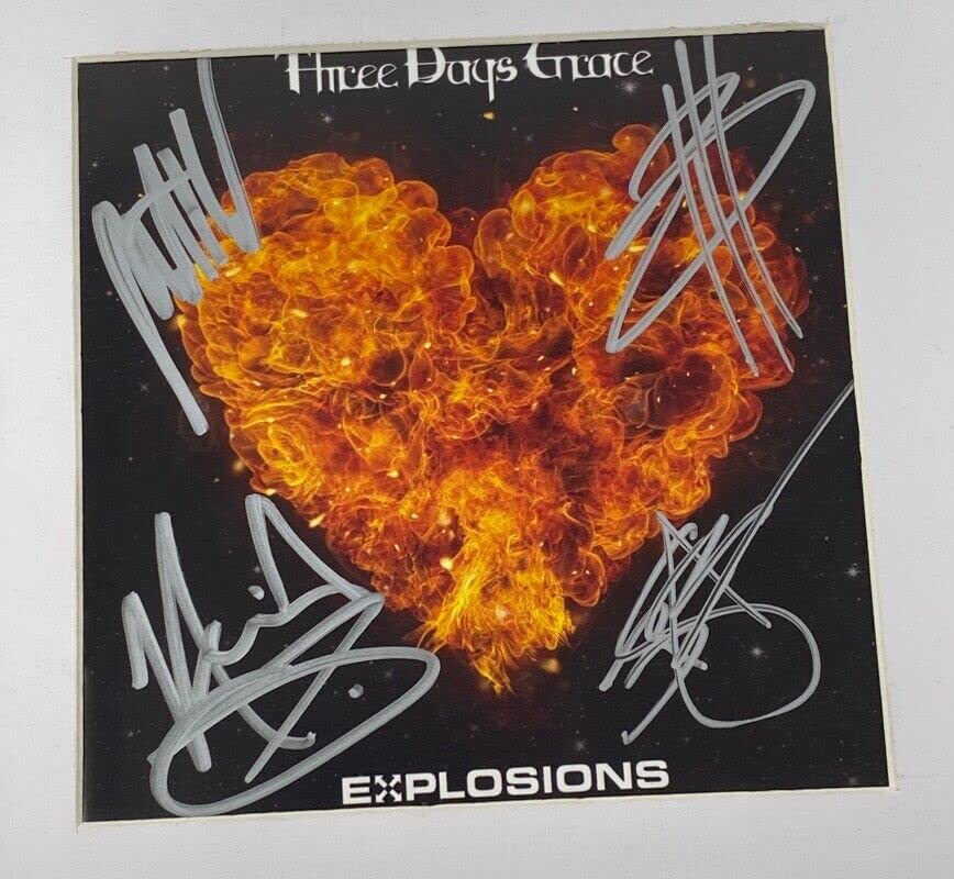 Three Days Grace Band Signed Autographed Explosions Framed CD Cover Display COA