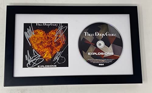 Three Days Grace Band Signed Autographed Explosions Framed CD Cover Display COA