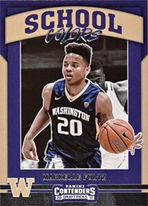 markelle fultz basketball card (washington huskies) 2017 panini school colors rookie #1